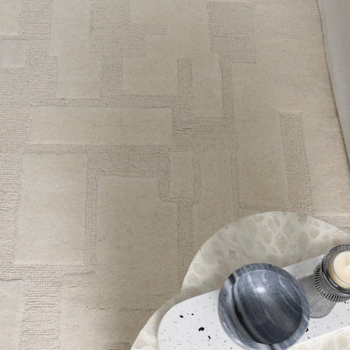 Albion Ivory Wool Rug | DecoRug Hand-Tufted Luxury
