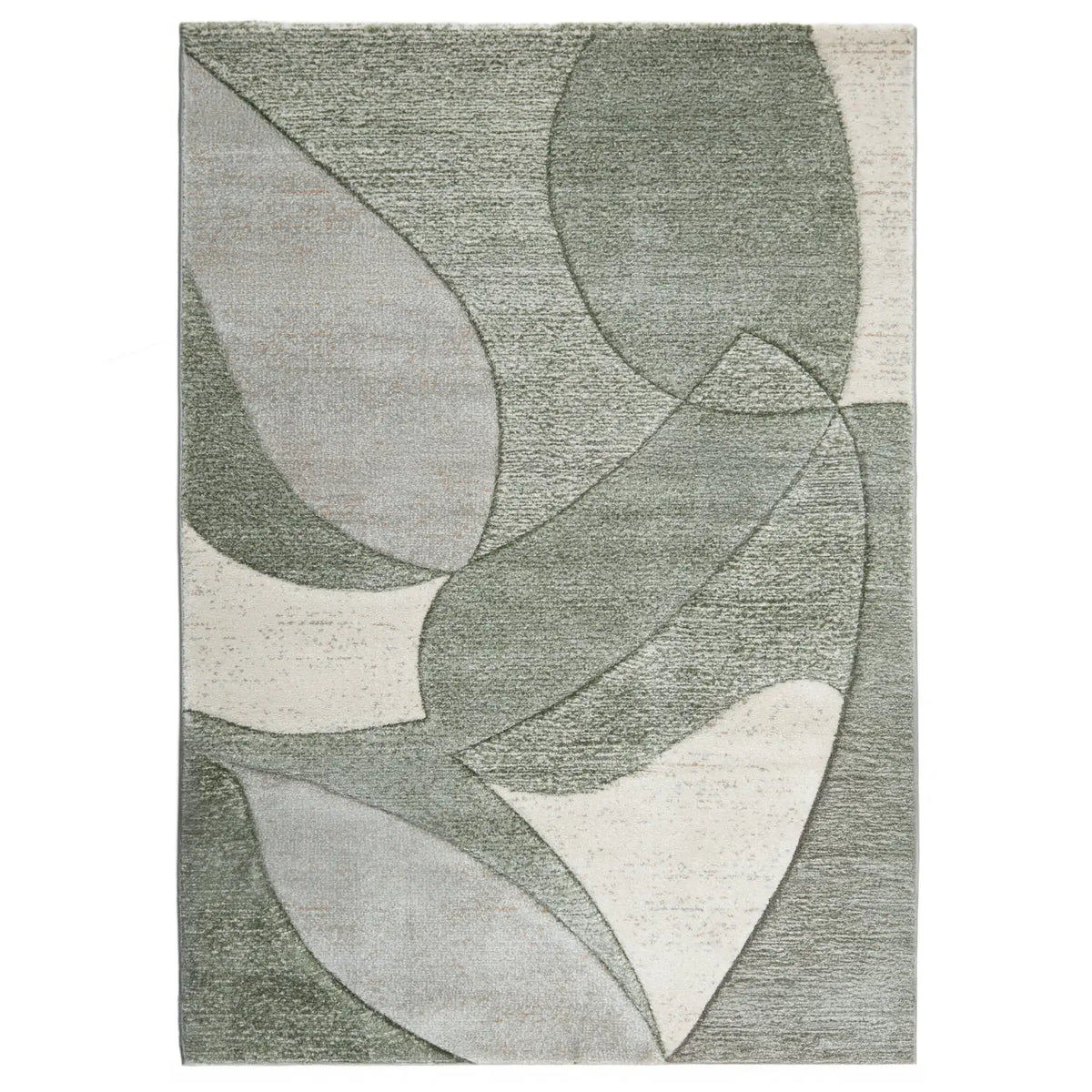 Aldo Green Patterned Rug – Modern Wave Design Green Area Rug – DecoRug