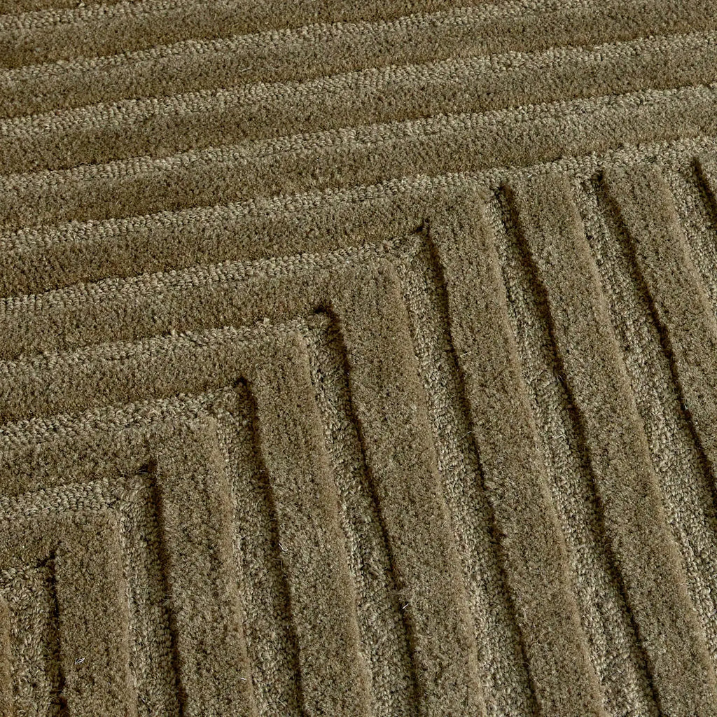 Azure Wool Floor Rug Olive - DecoRug