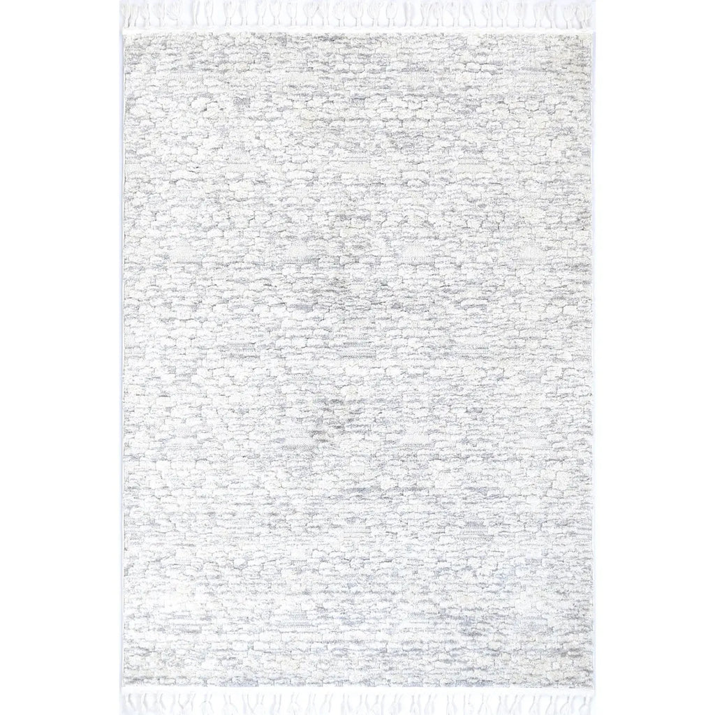 Zellige Plain White Grey Rug - DecoRug